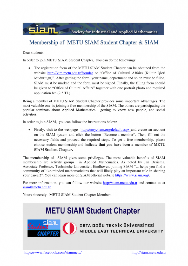 General | METU SIAM Student Chapter
